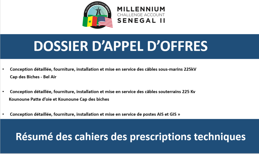 DOSSIERS D'APPEL D'OFFRES - MCA SENEGAL II