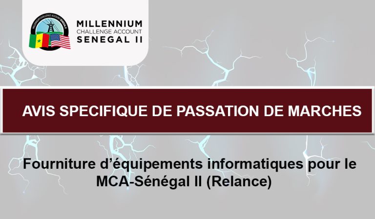 Fourniture d’équipements informatiques pour le MCA-Sénégal II - MCA ...