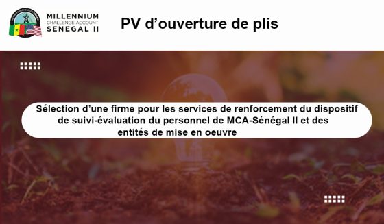 PV d’ouverture de plis - MCA SENEGAL II